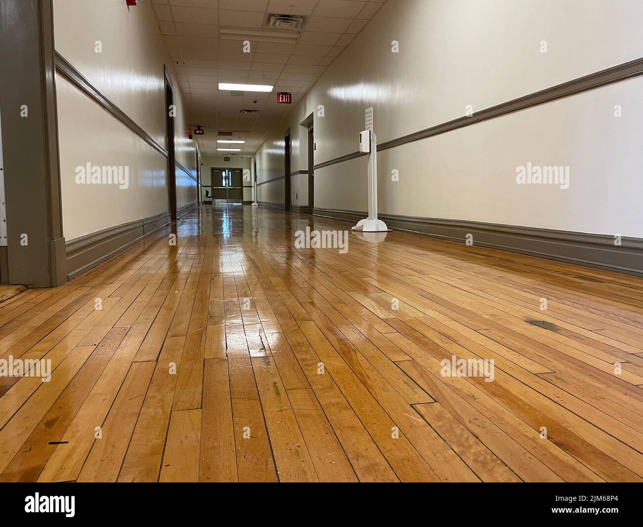 Augusta, Ga USA - 10 18 21: Vintage interior school renovated hallway ...