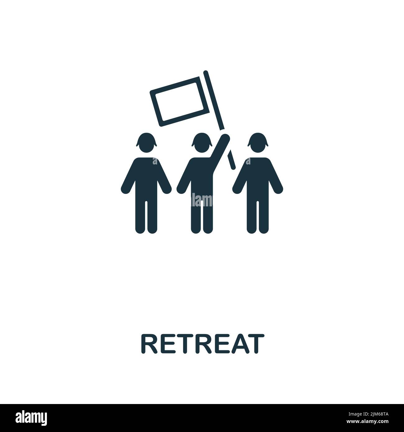 Retreat icon. Monochrome simple line War icon for templates, web design ...