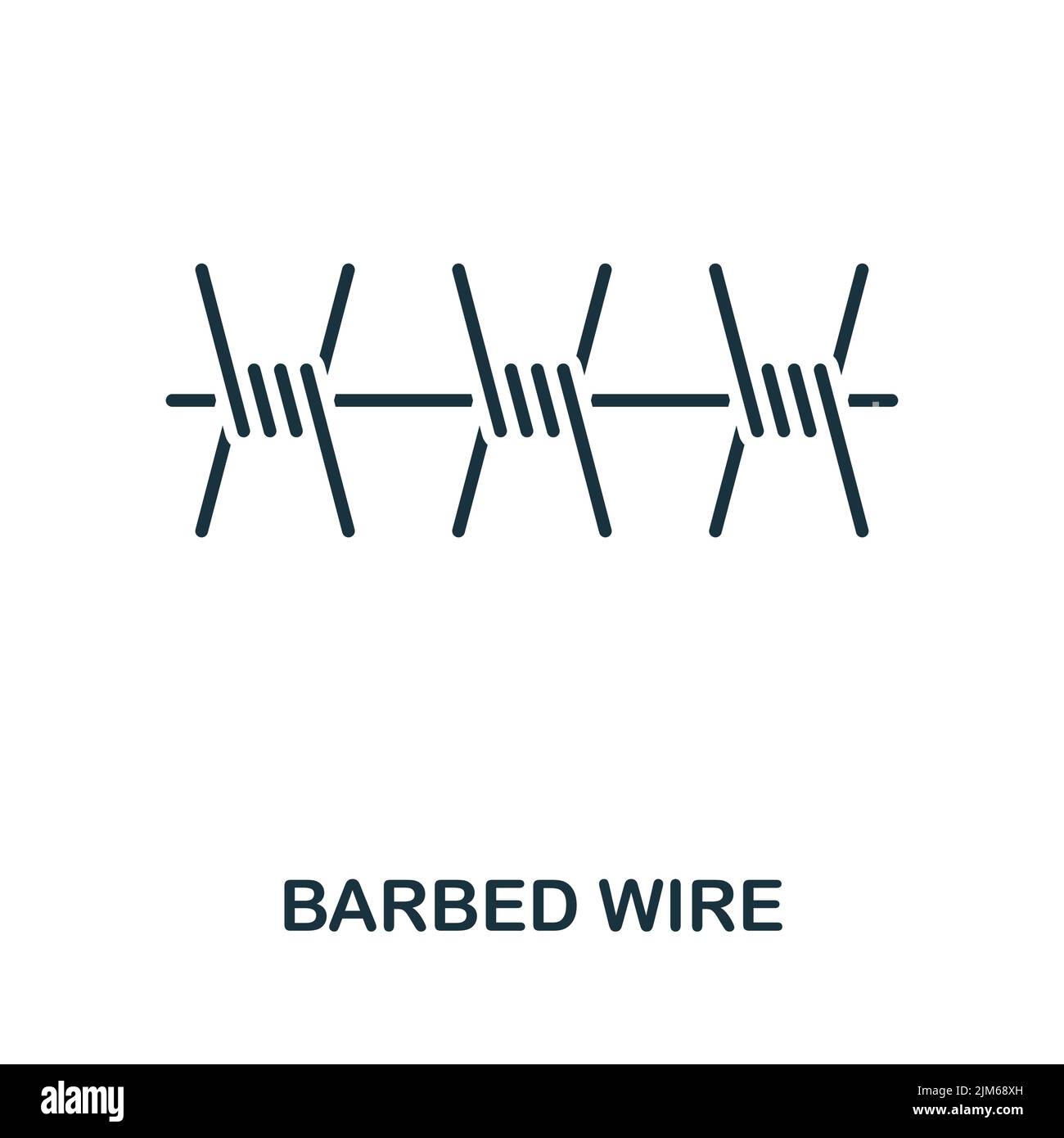 Barbed Wire icon. Monochrome simple line War icon for templates, web ...