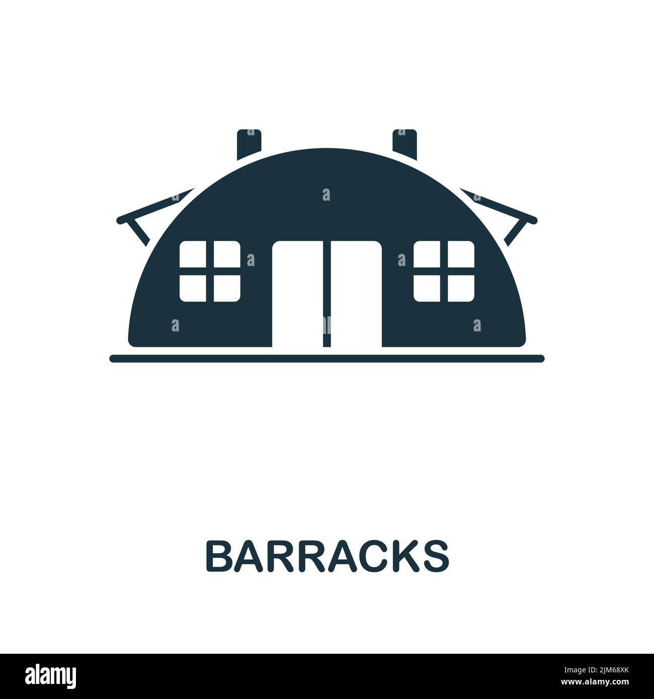 Barracks icon. Monochrome simple line War icon for templates, web ...