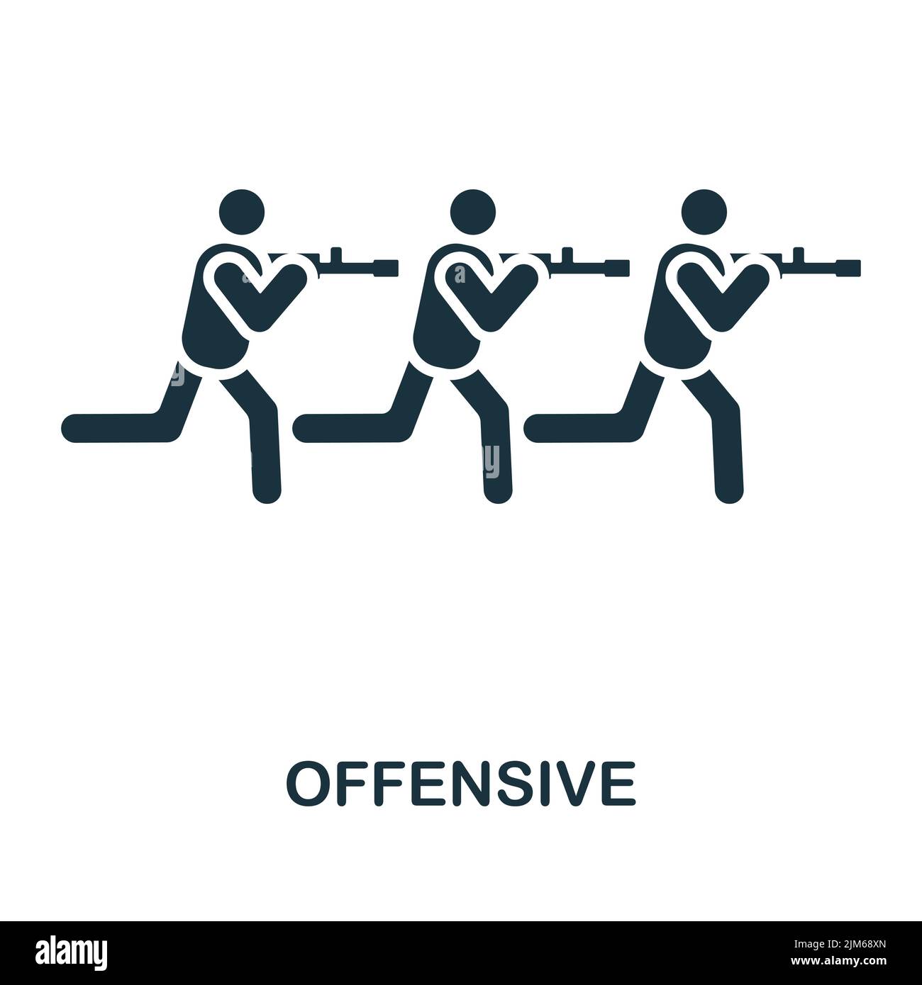Offensive icon. Monochrome simple line War icon for templates, web ...