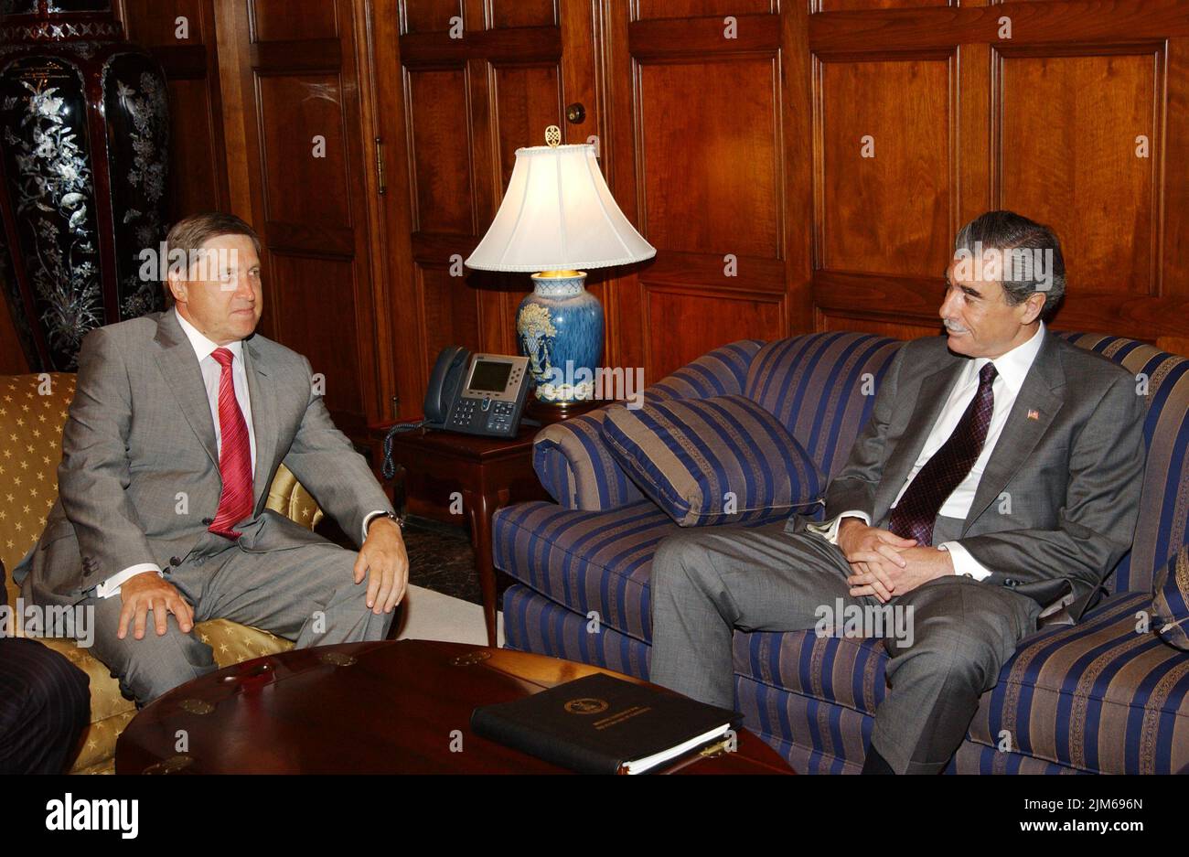 Office of the Secretary - Meeting with Russian Ambassador Yuri Ushakov Stock Photo - Alamy