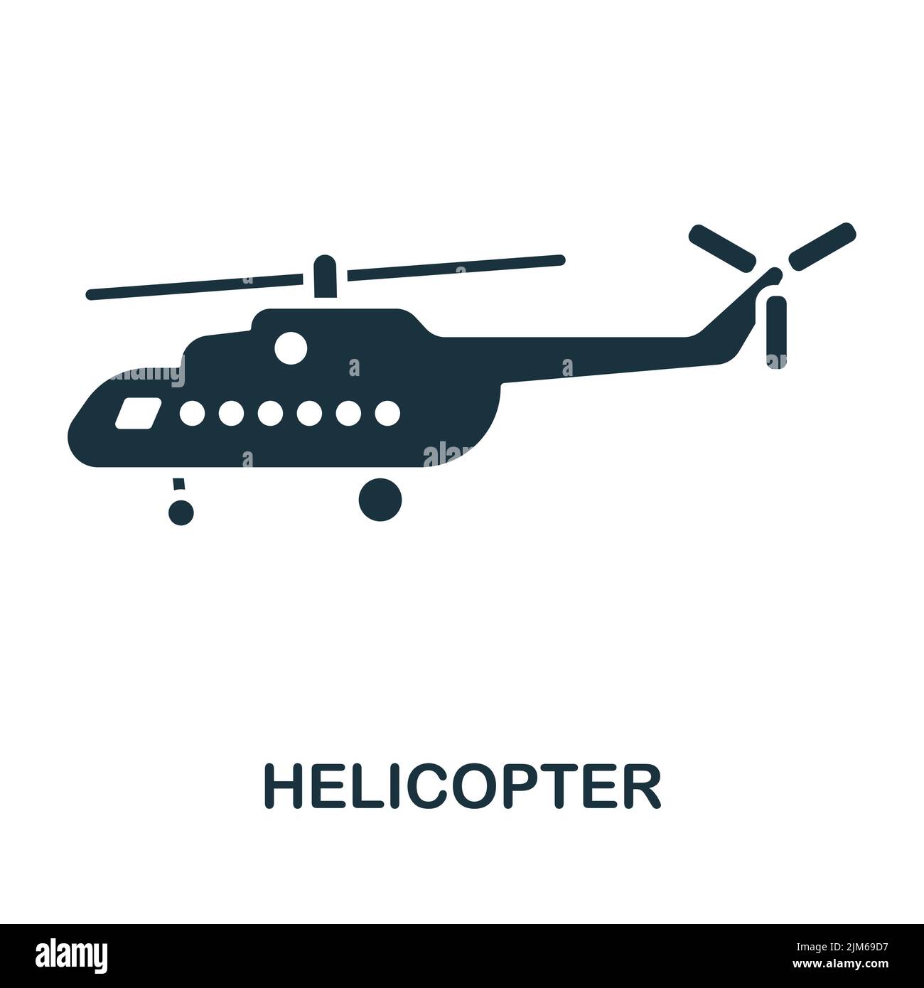 Helicopter icon. Monochrome simple line Weapon icon for templates, web ...