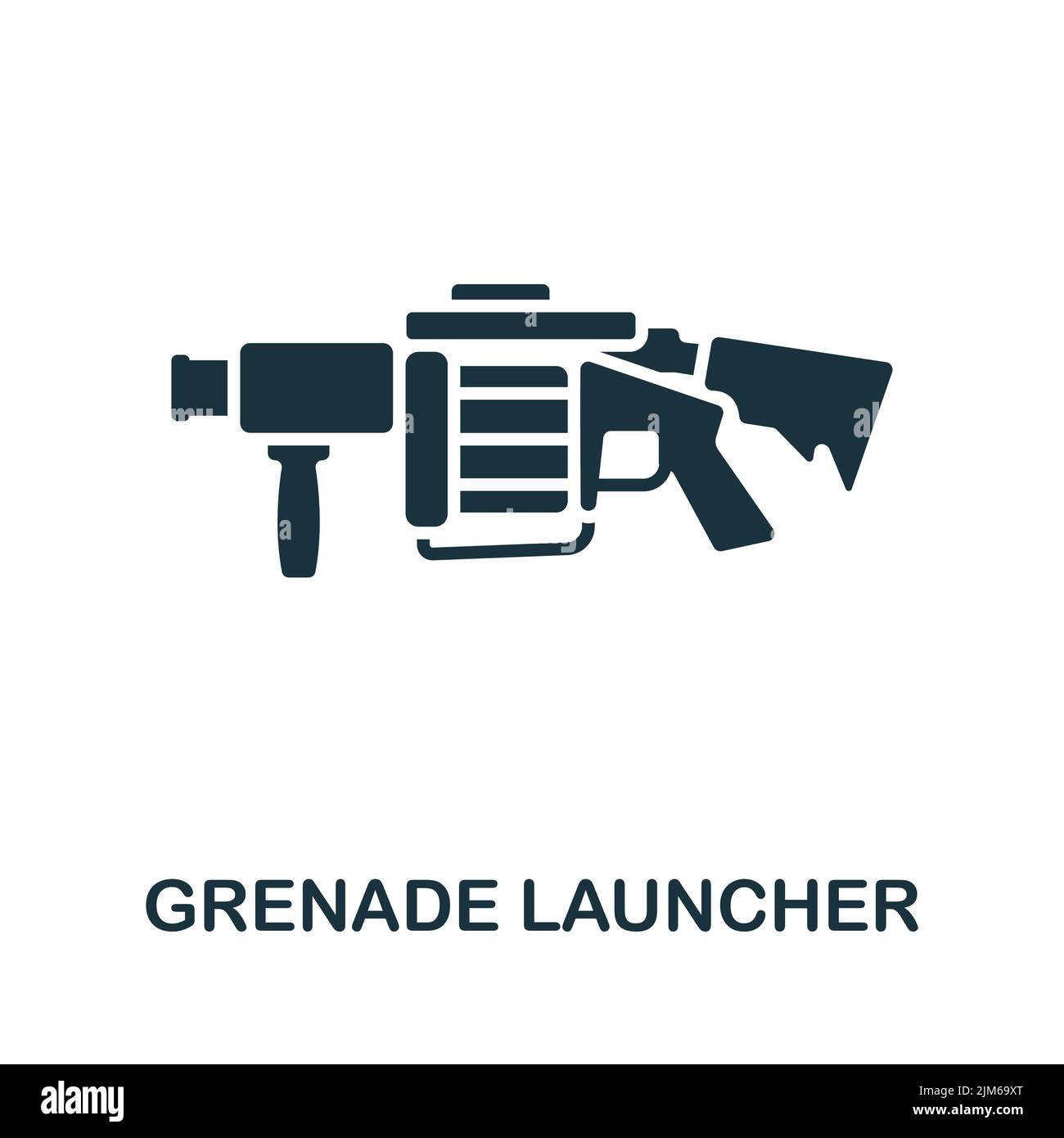 Grenade Launcher icon. Monochrome simple line Weapon icon for templates ...