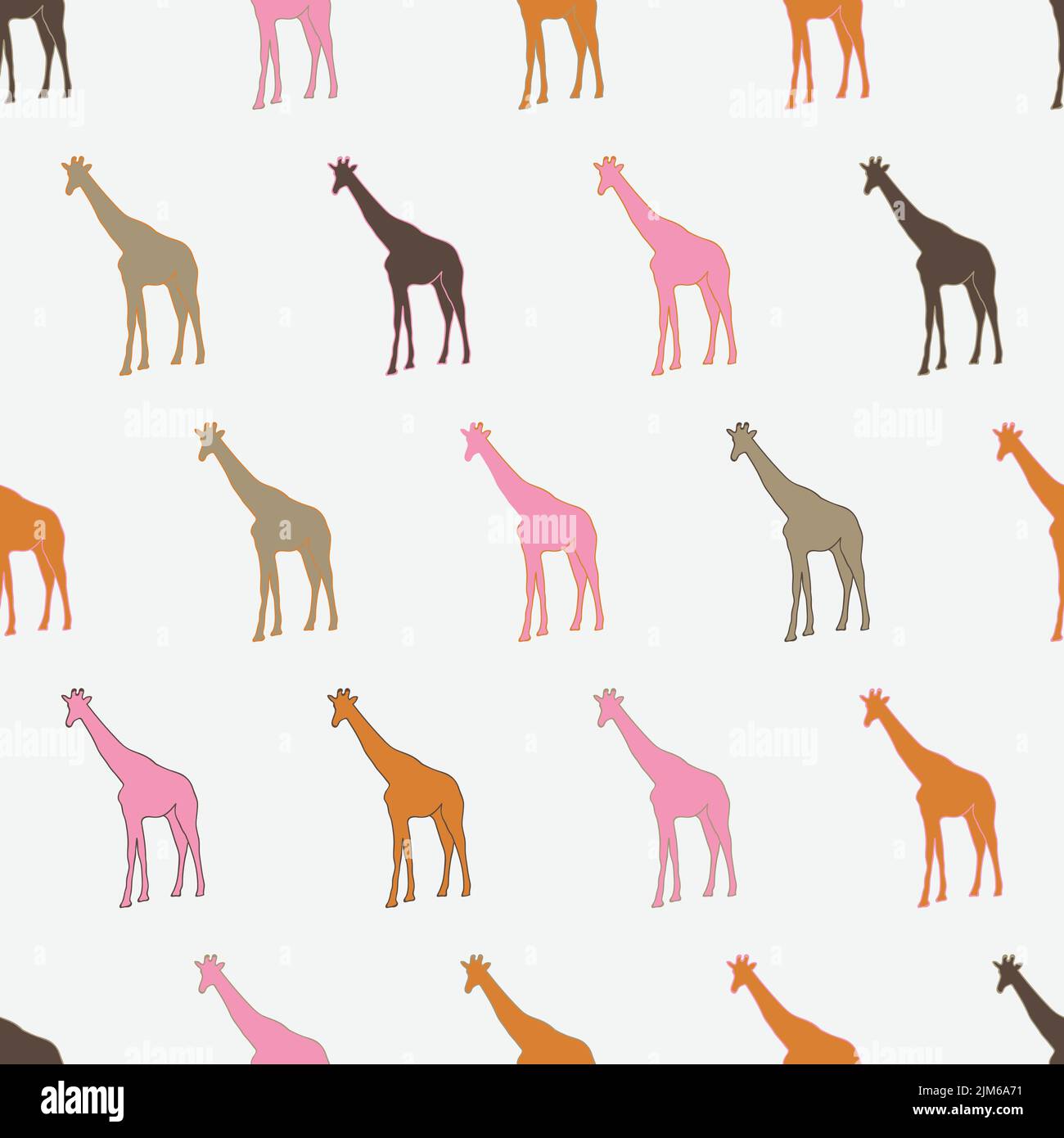 Giraffe silhouettes vector seamless pattern. Eps 10. Perfect for fabric ...