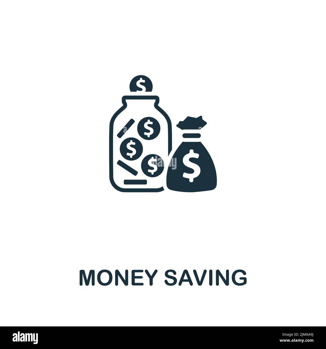 Money Saving icon. Monochrome simple line Stock Market icon for ...