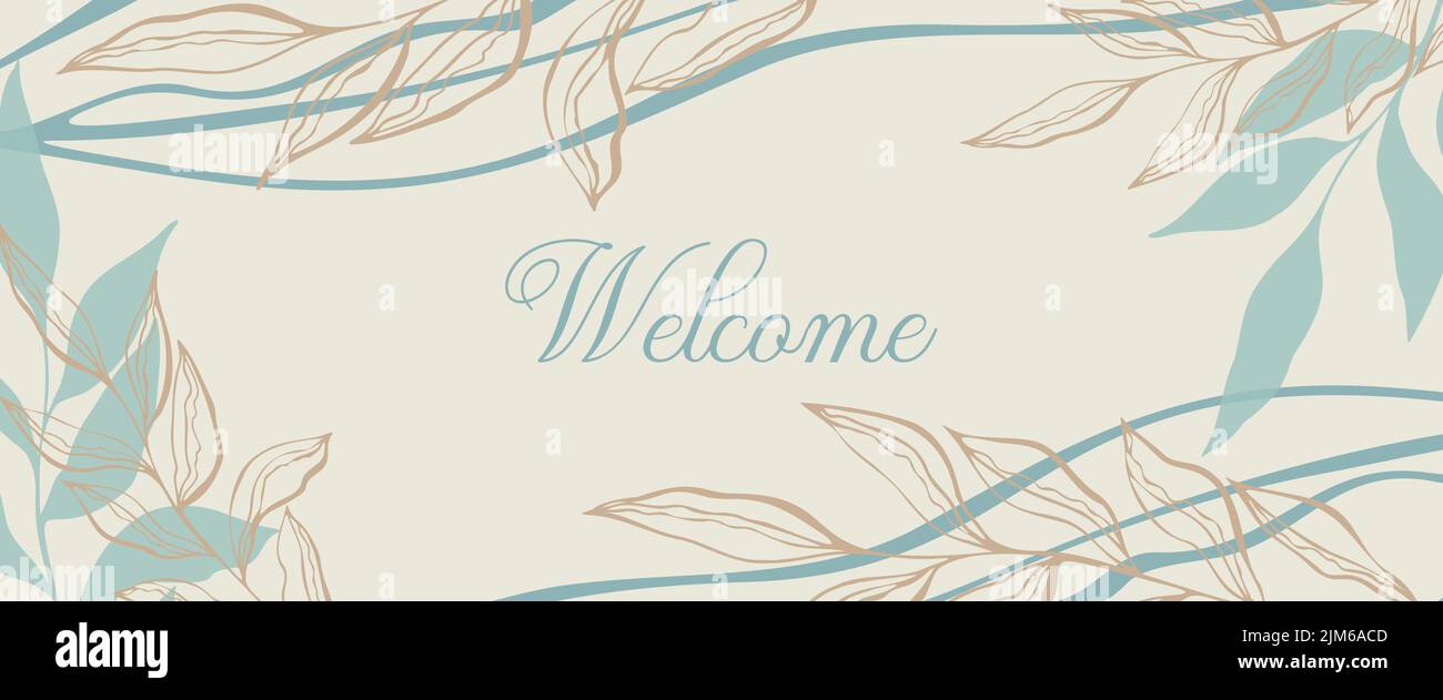 Banner Welcome abstract background, Boho style, horizontal. Vector ...