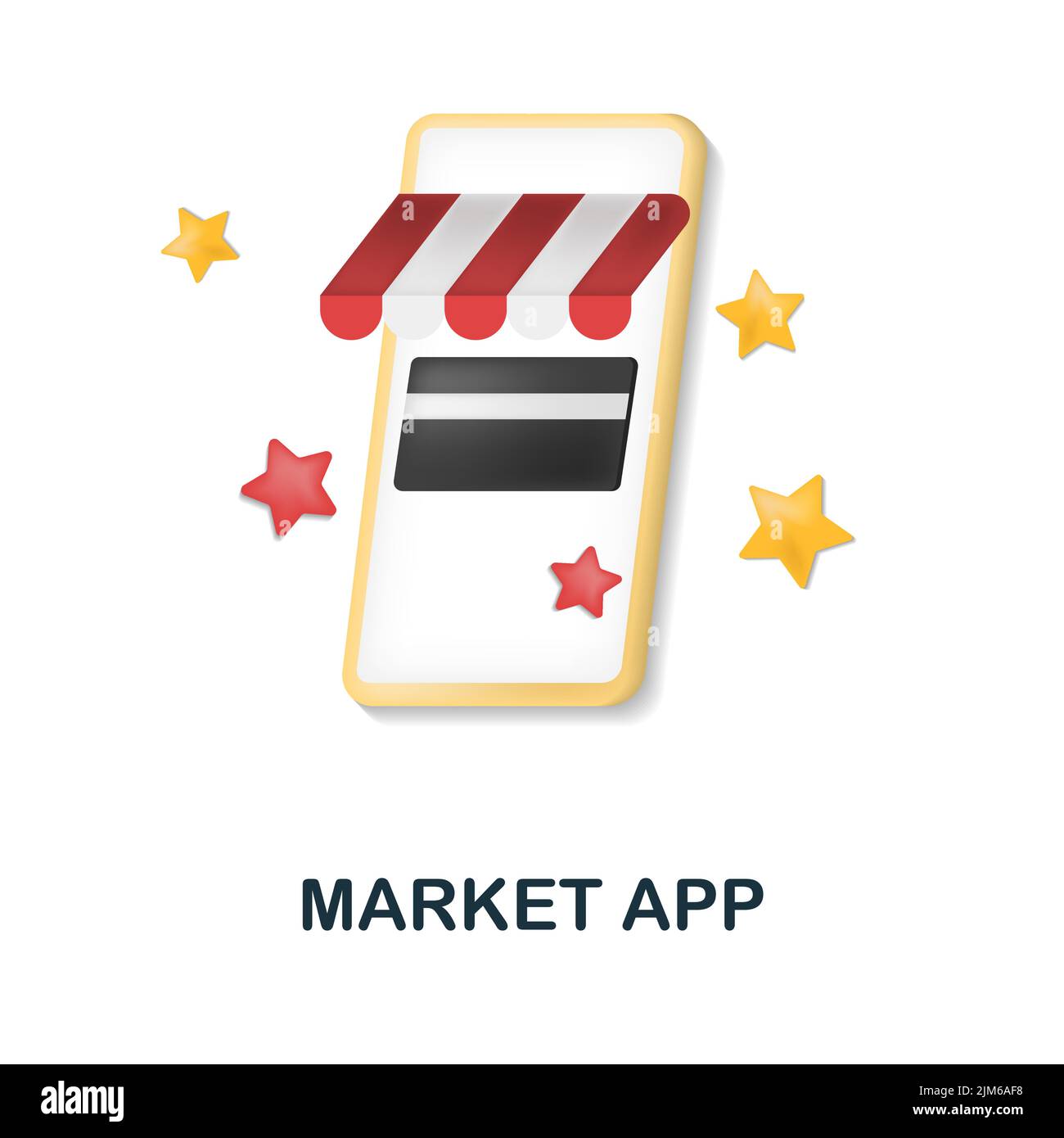 Market App icon. 3d illustration from e-commerce collection. Creative ...