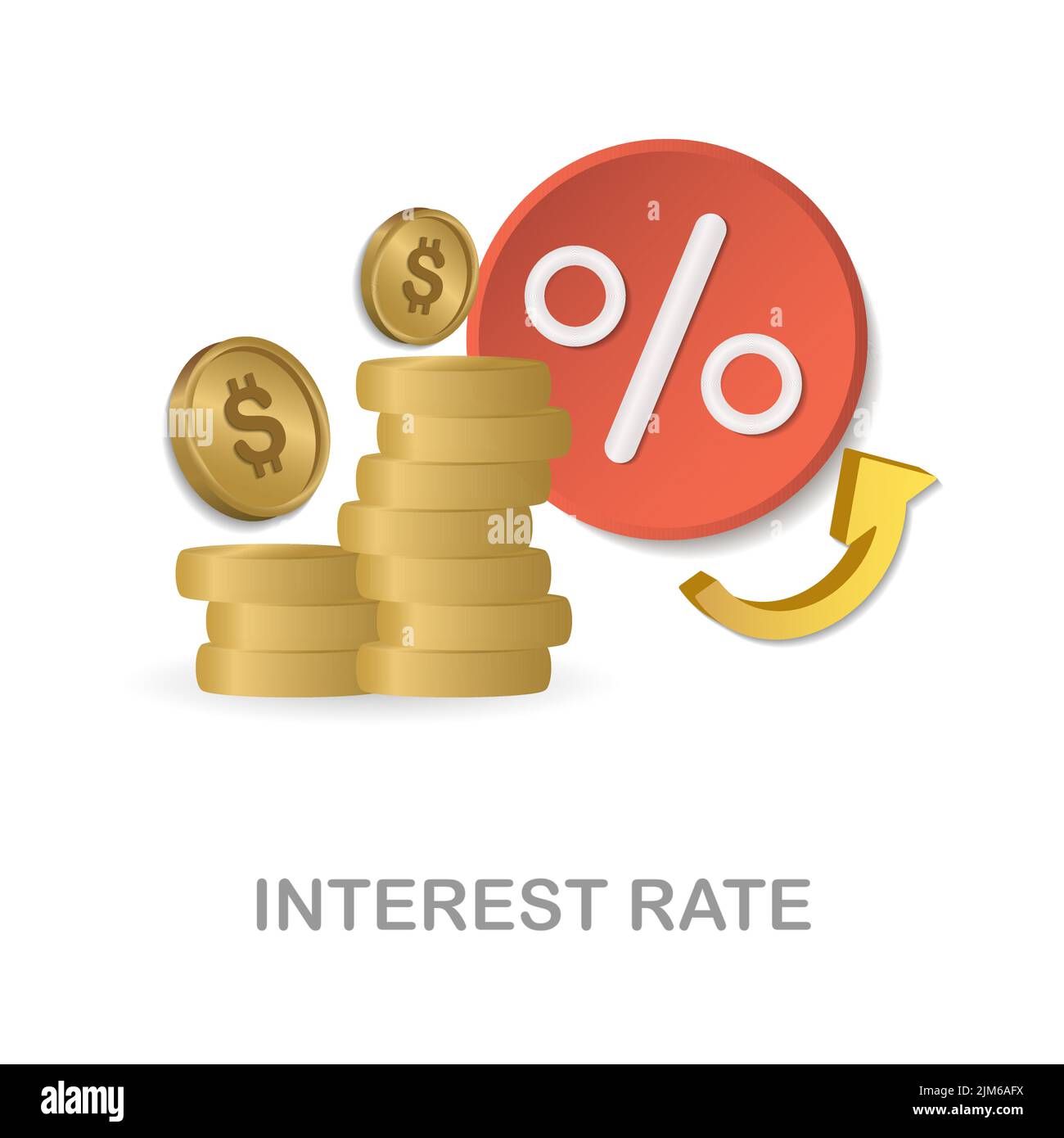 Interest Rate icon. 3d illustration from economic collection. Creative ...