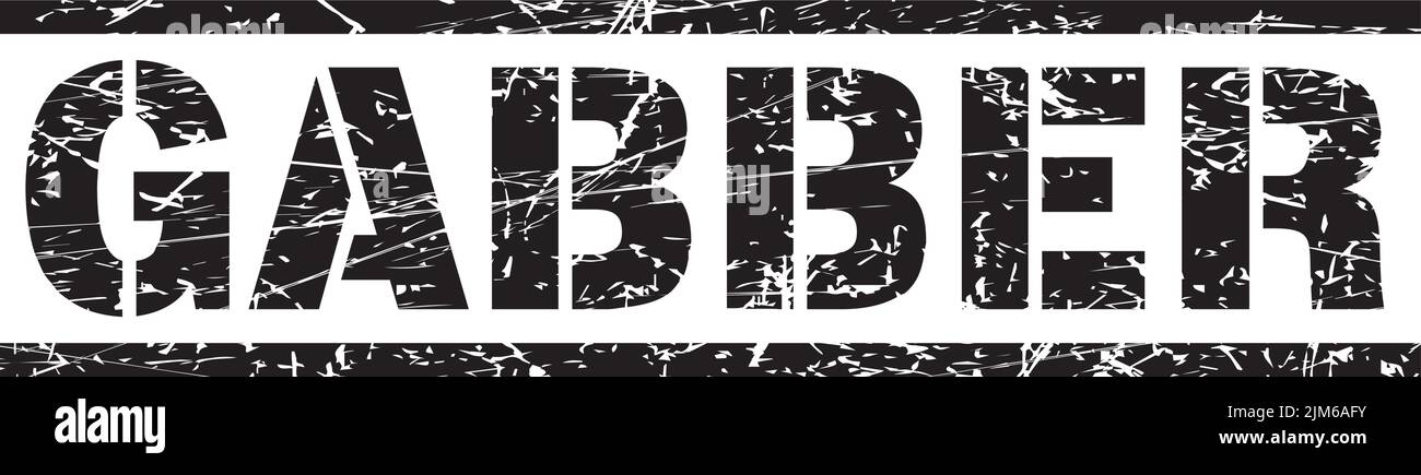 A vector illustration of a "Gabber" inscription on a white background ...