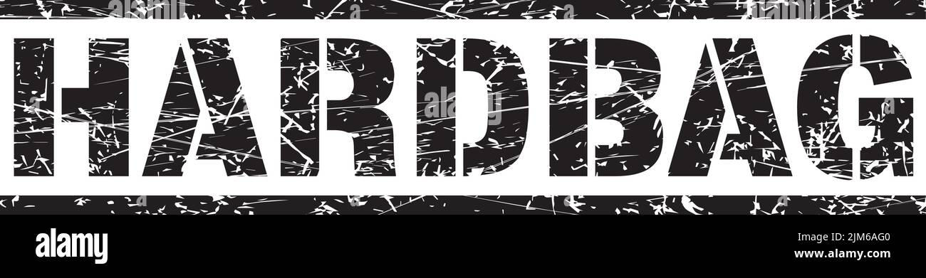 A black and white vector of the text Hardbag with stains Stock Vector ...