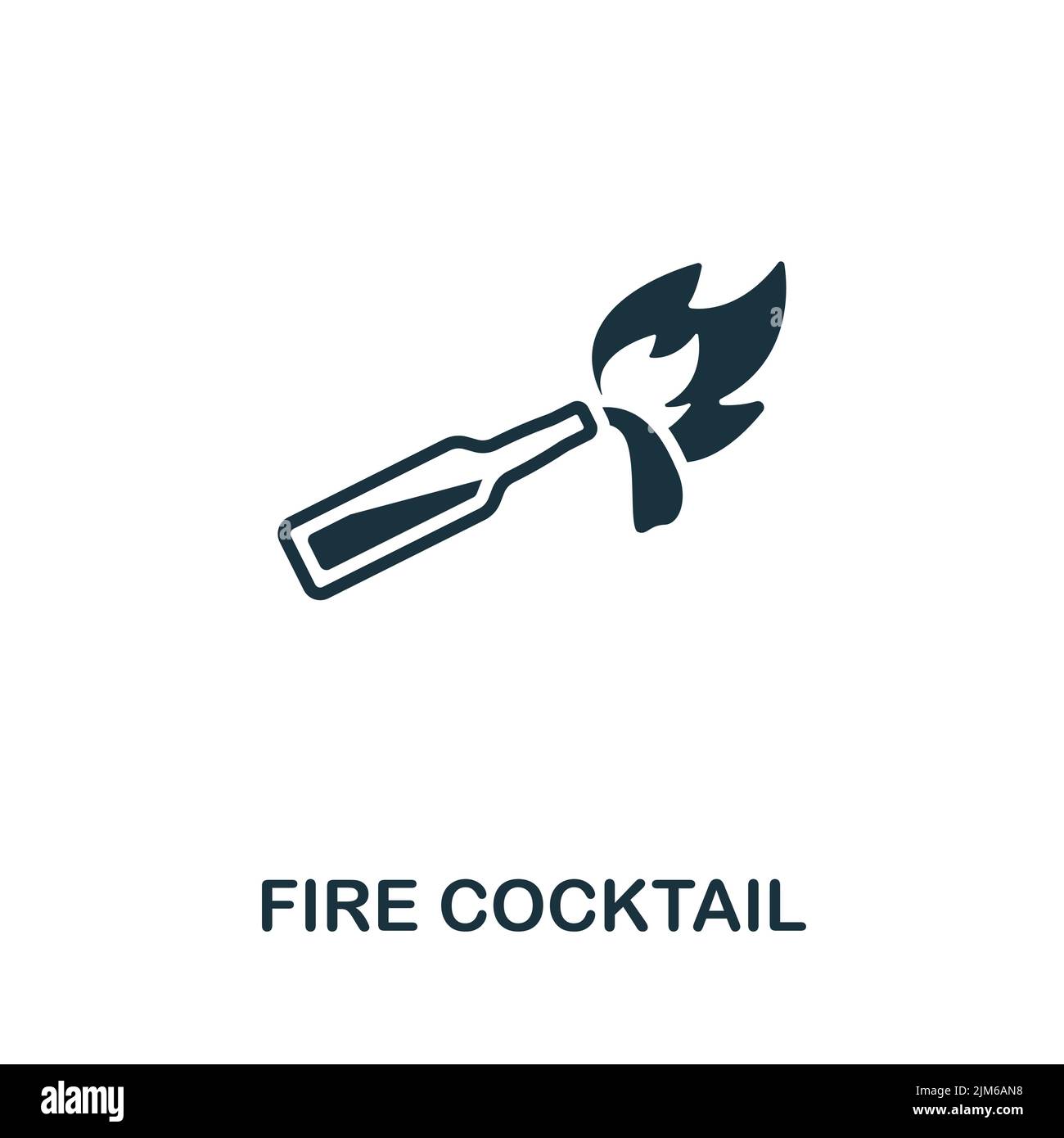 Fire Cocktail icon. Monochrome simple line Weapon icon for templates ...