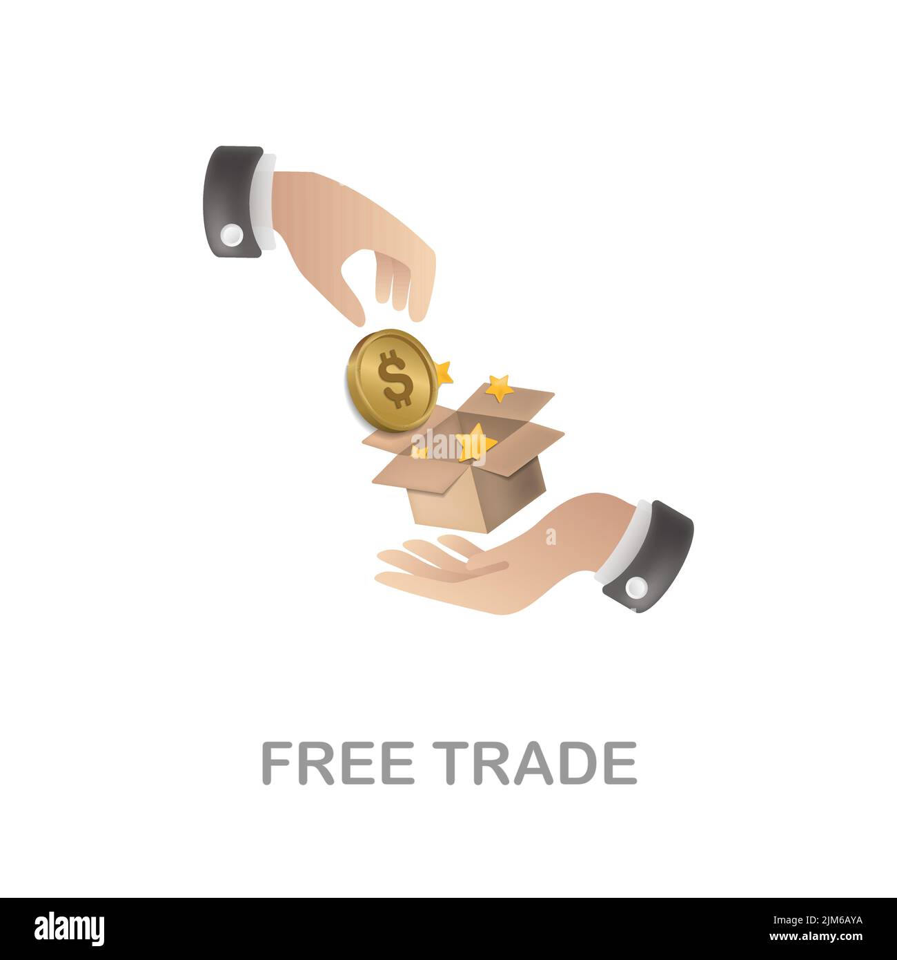 Free Trade icon. 3d illustration from economic collection. Creative ...