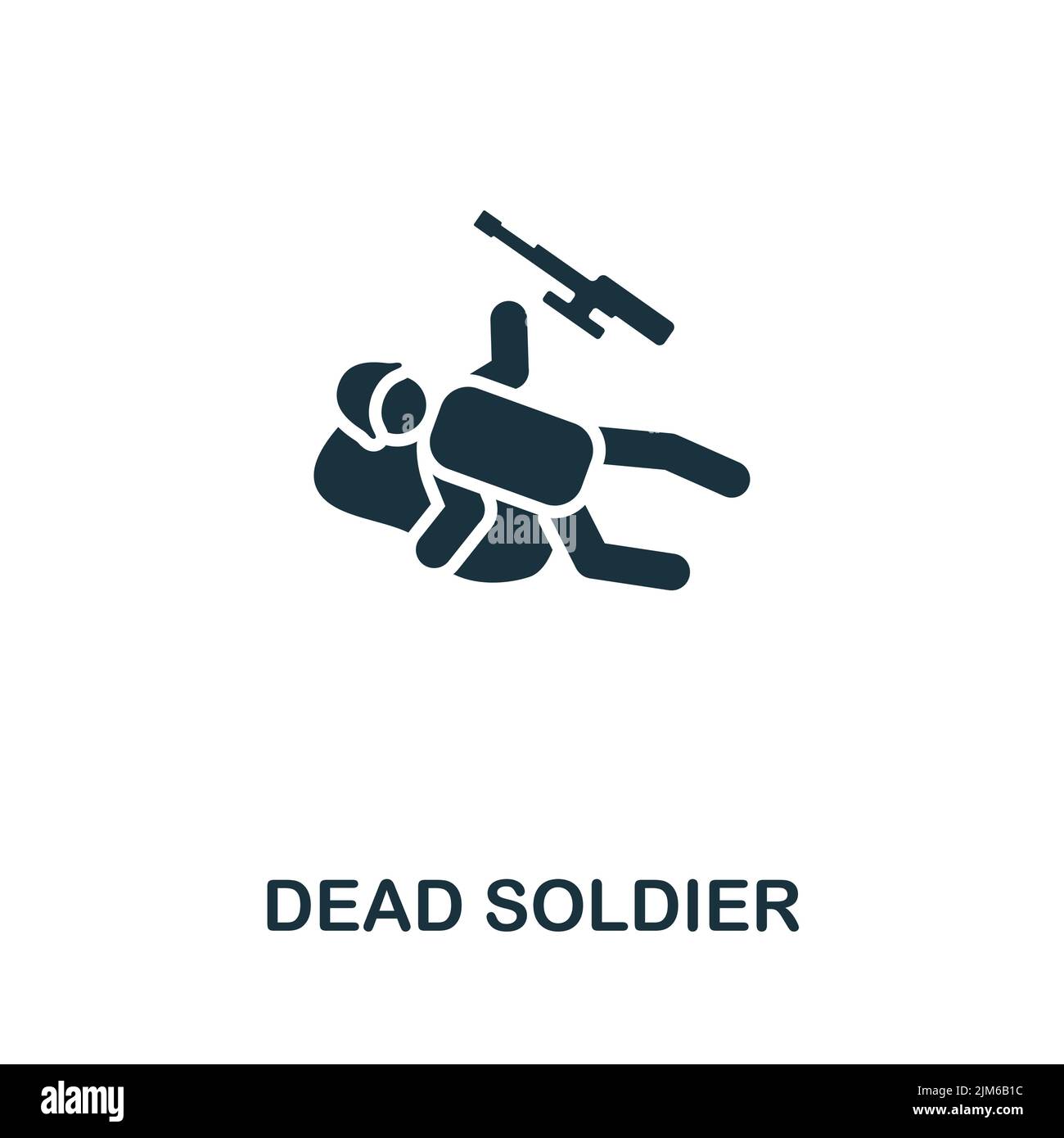 Dead Soldier icon. Monochrome simple line War icon for templates, web ...