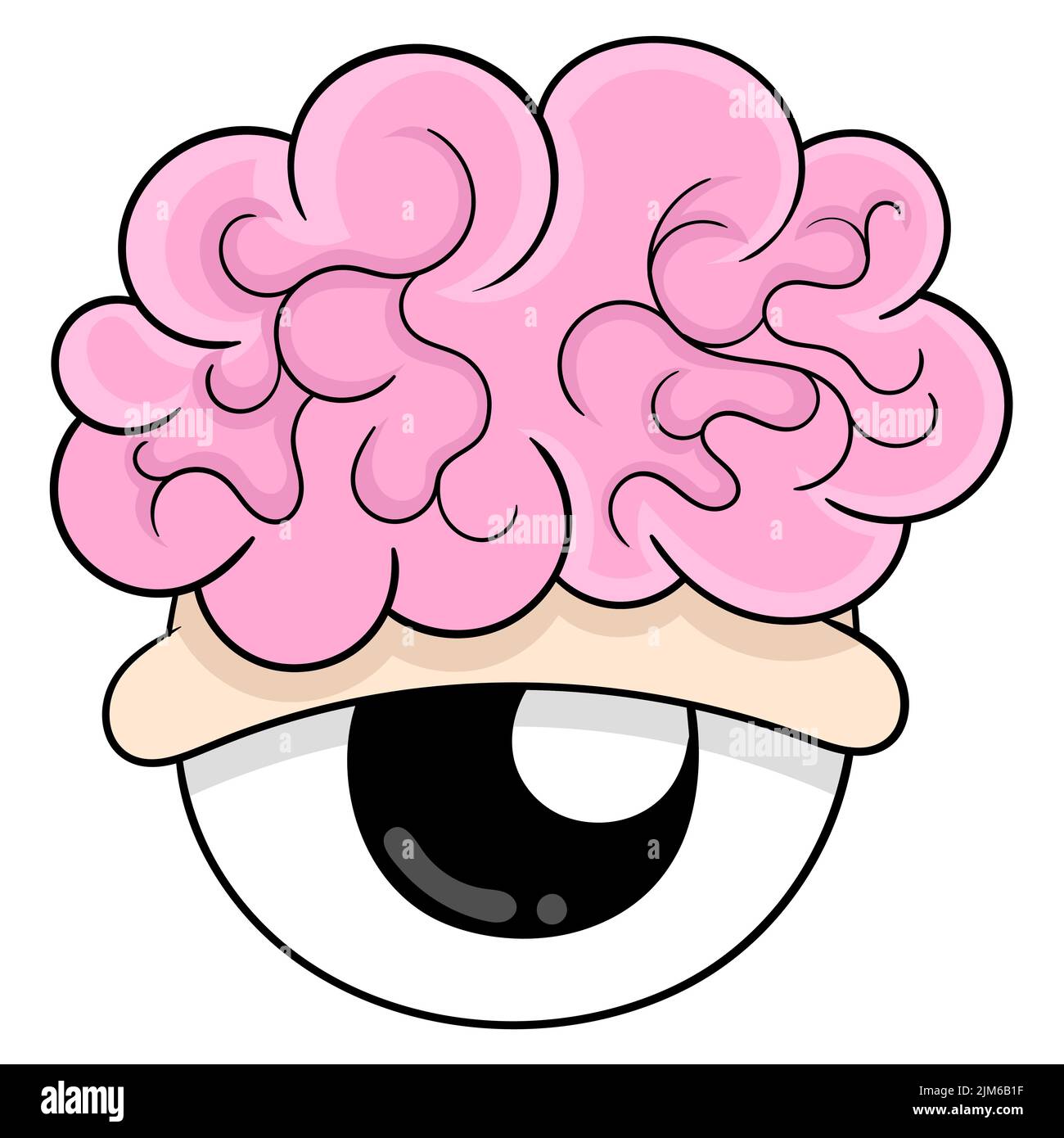 tired eyes monster think with brain Stock Vector Image & Art - Alamy