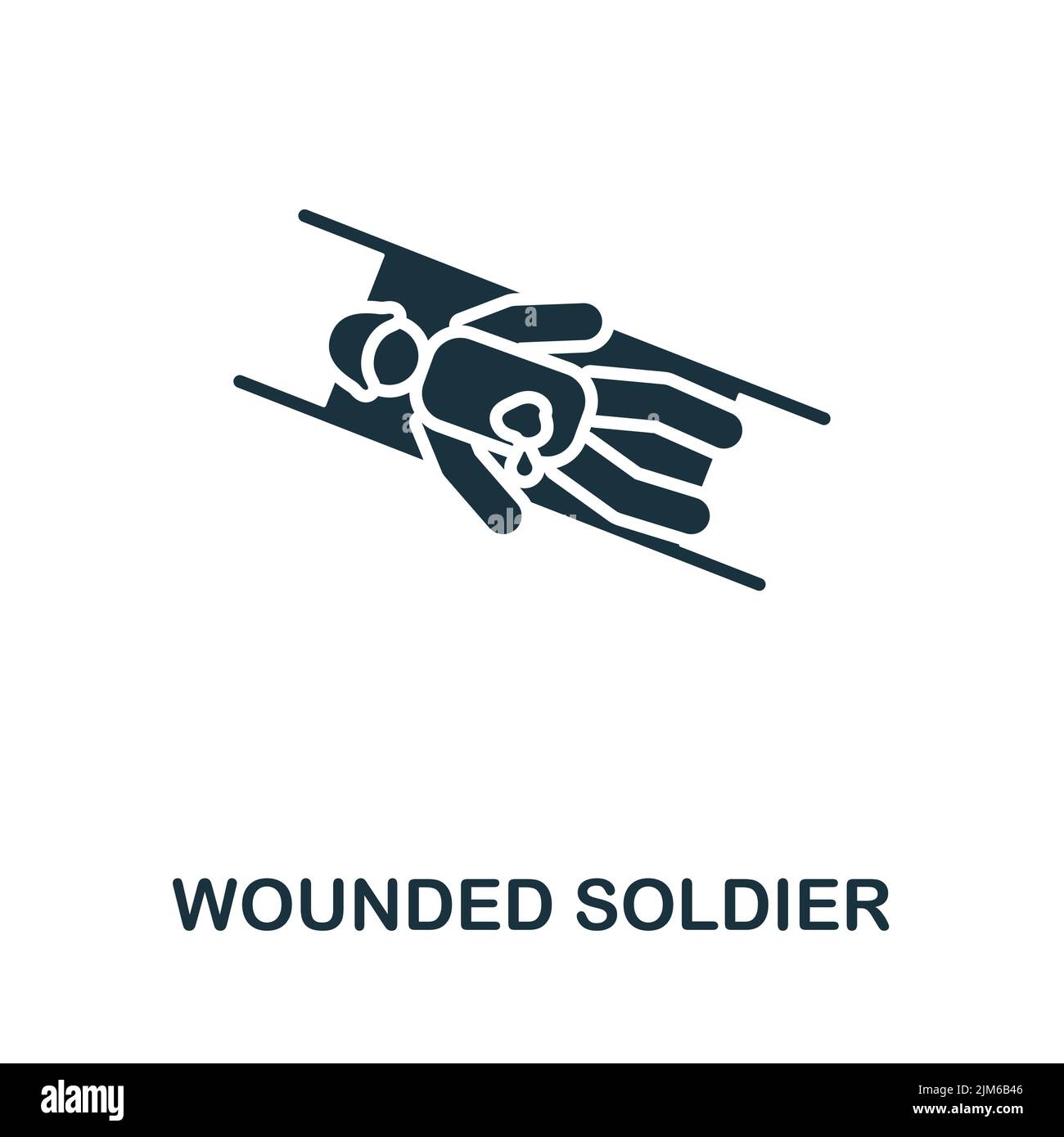 Wounded Soldier icon. Monochrome simple line War icon for templates ...