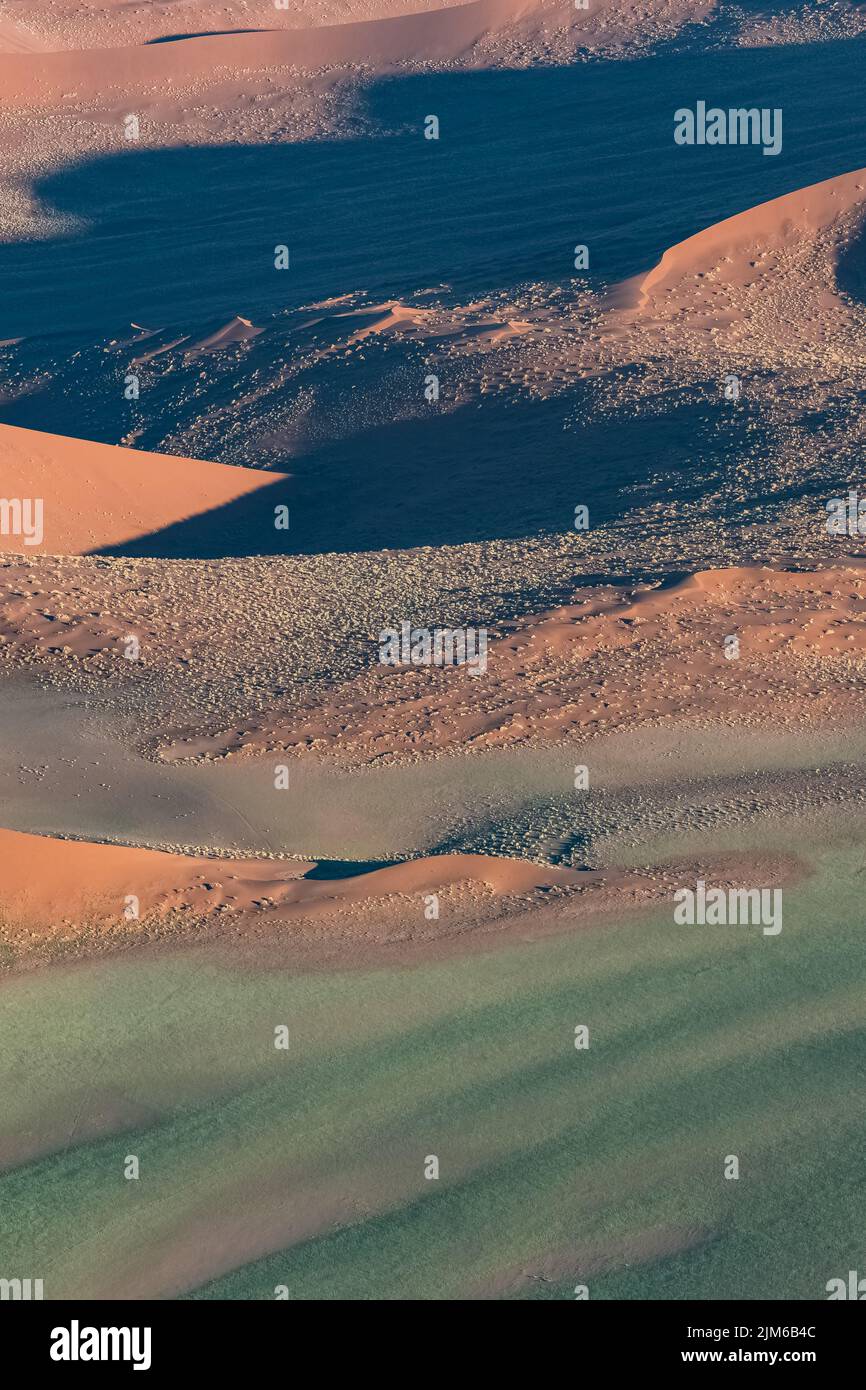 Namibia, aerial view of the Namib desert, wild landscape, panorama in rain season Stock Photo ...
