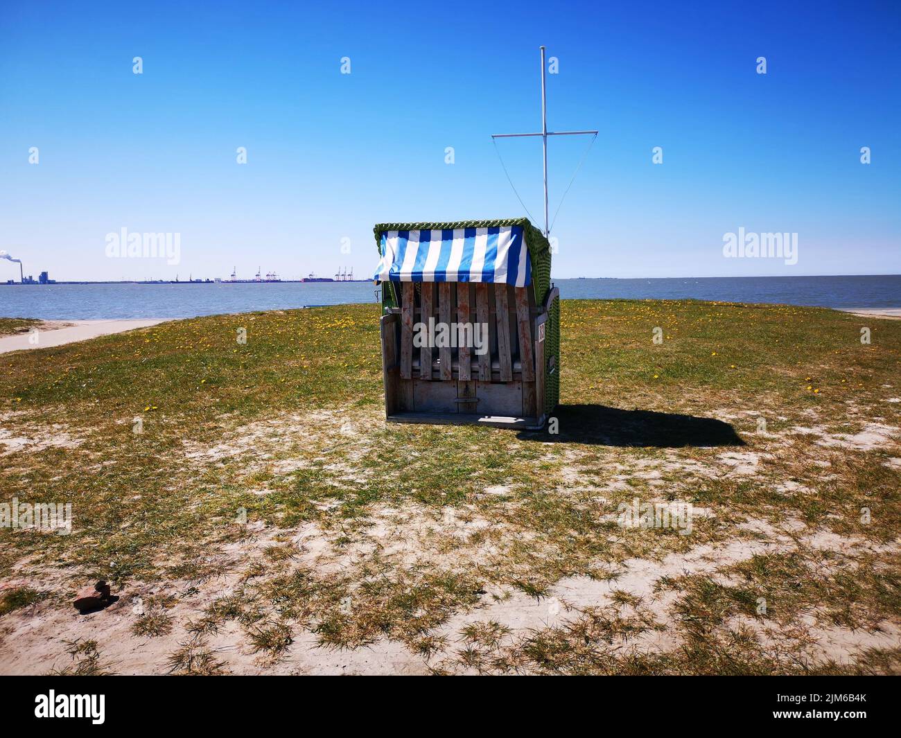 A traditional beach chair "Strandkorb" at the beach Stock Photo - Alamy