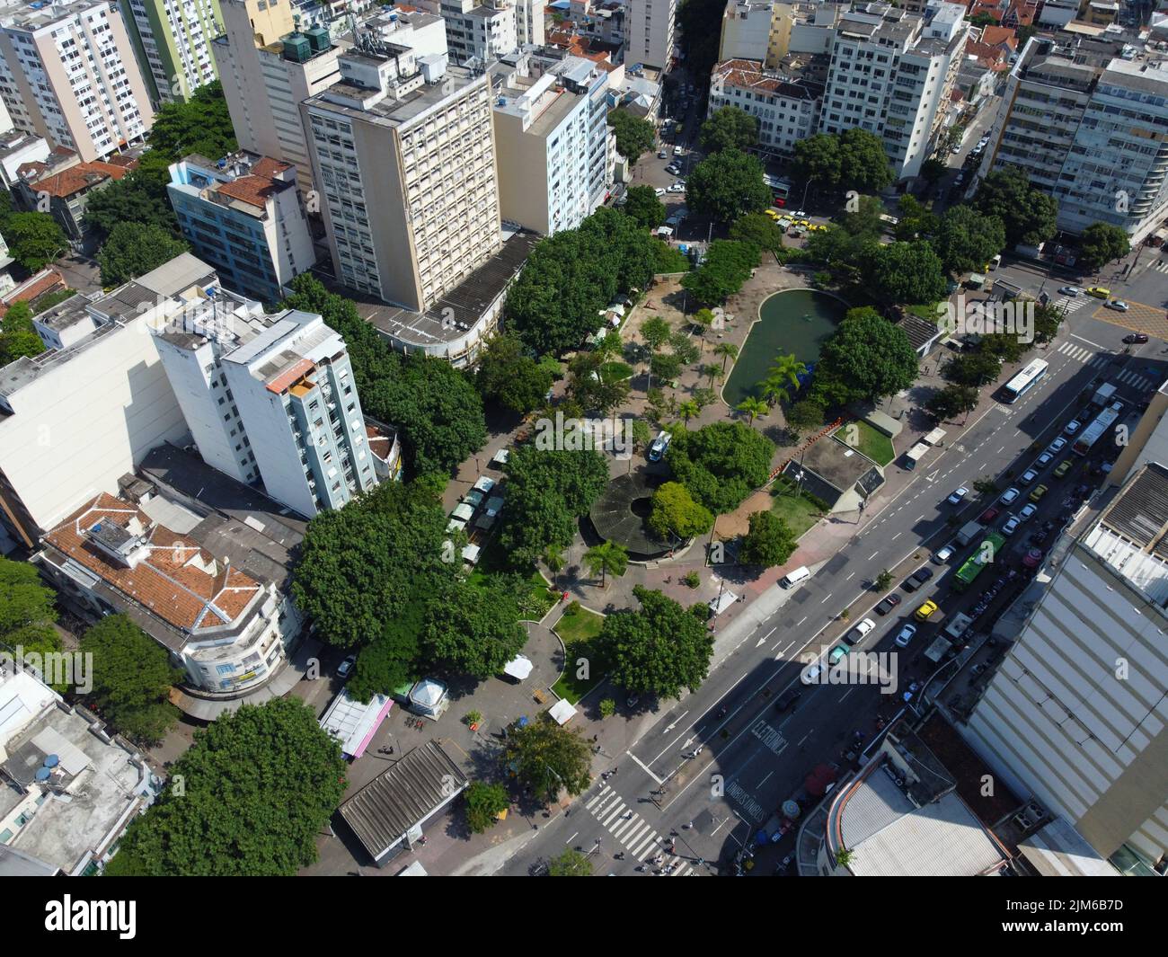 An aerial view of the square with modern buildings Stock Photo - Alamy