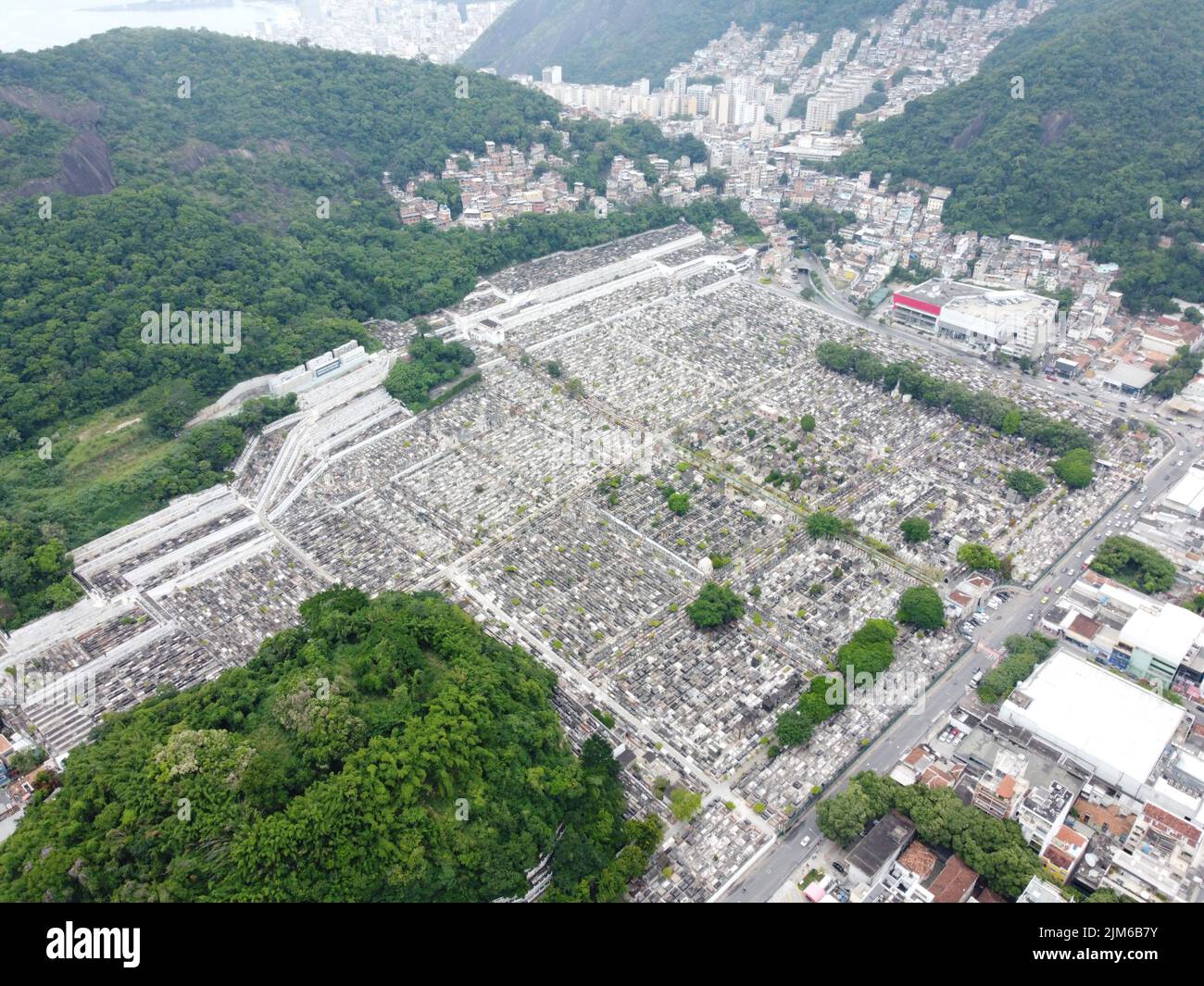 An aerial view of the graveyard Stock Photo - Alamy