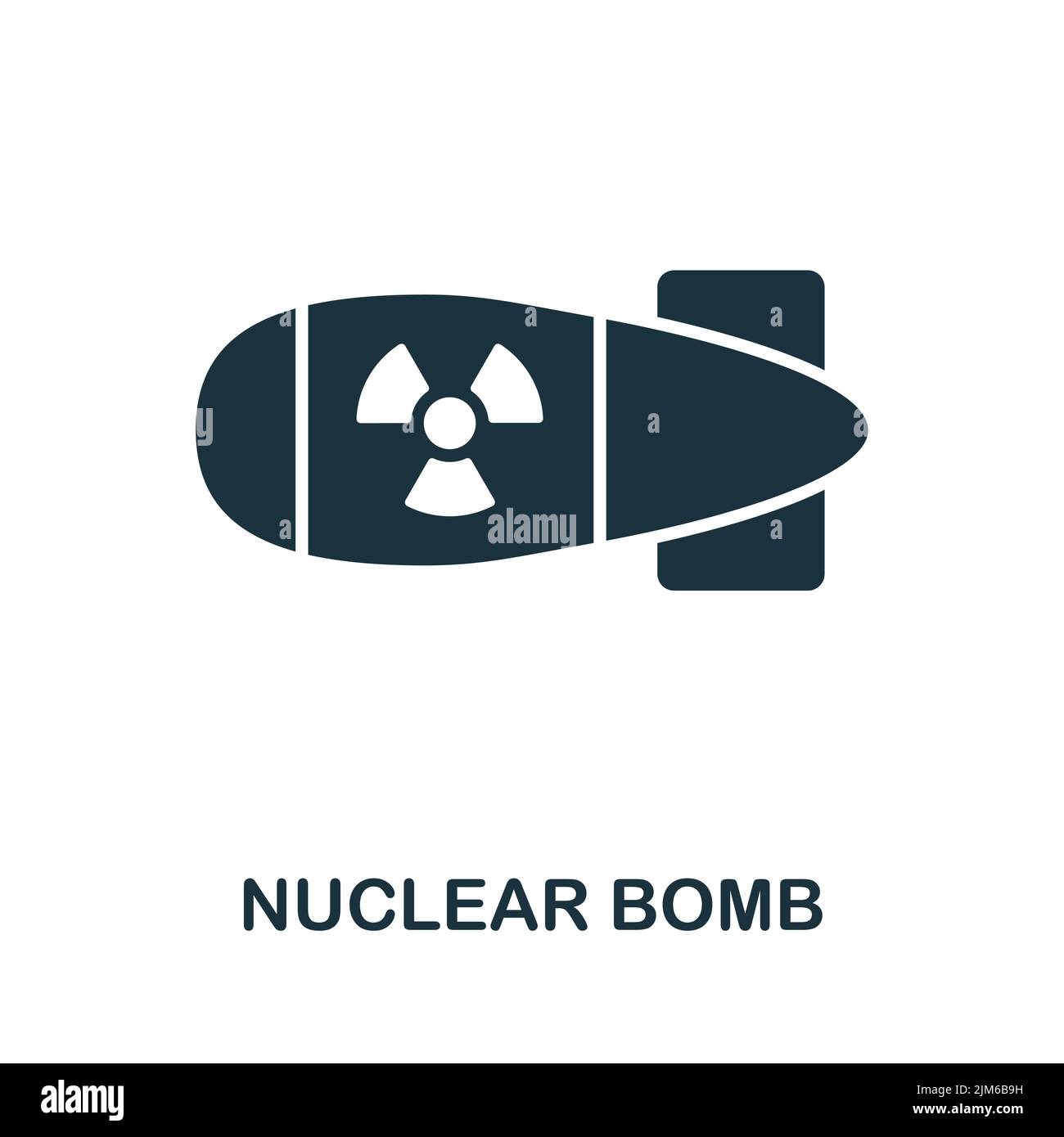 Nuclear Bomb icon. Monochrome simple line Weapon icon for templates ...