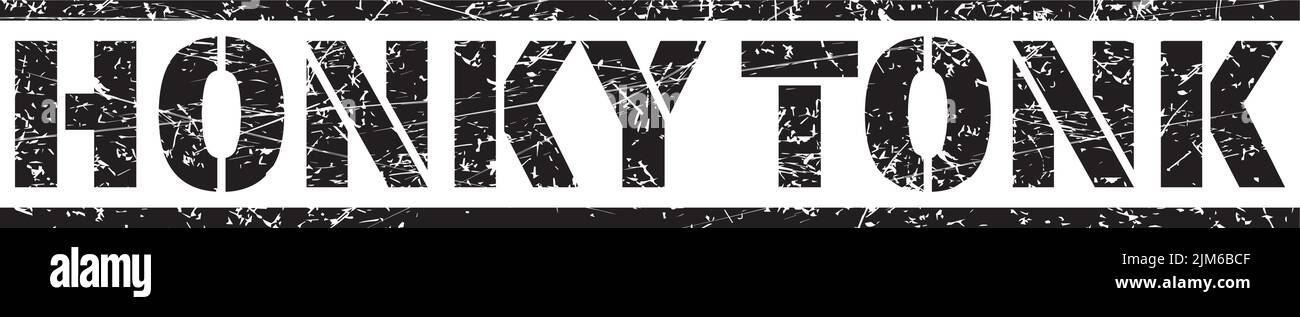 A vector illustration of a "Honky Tonk" inscription on a white ...