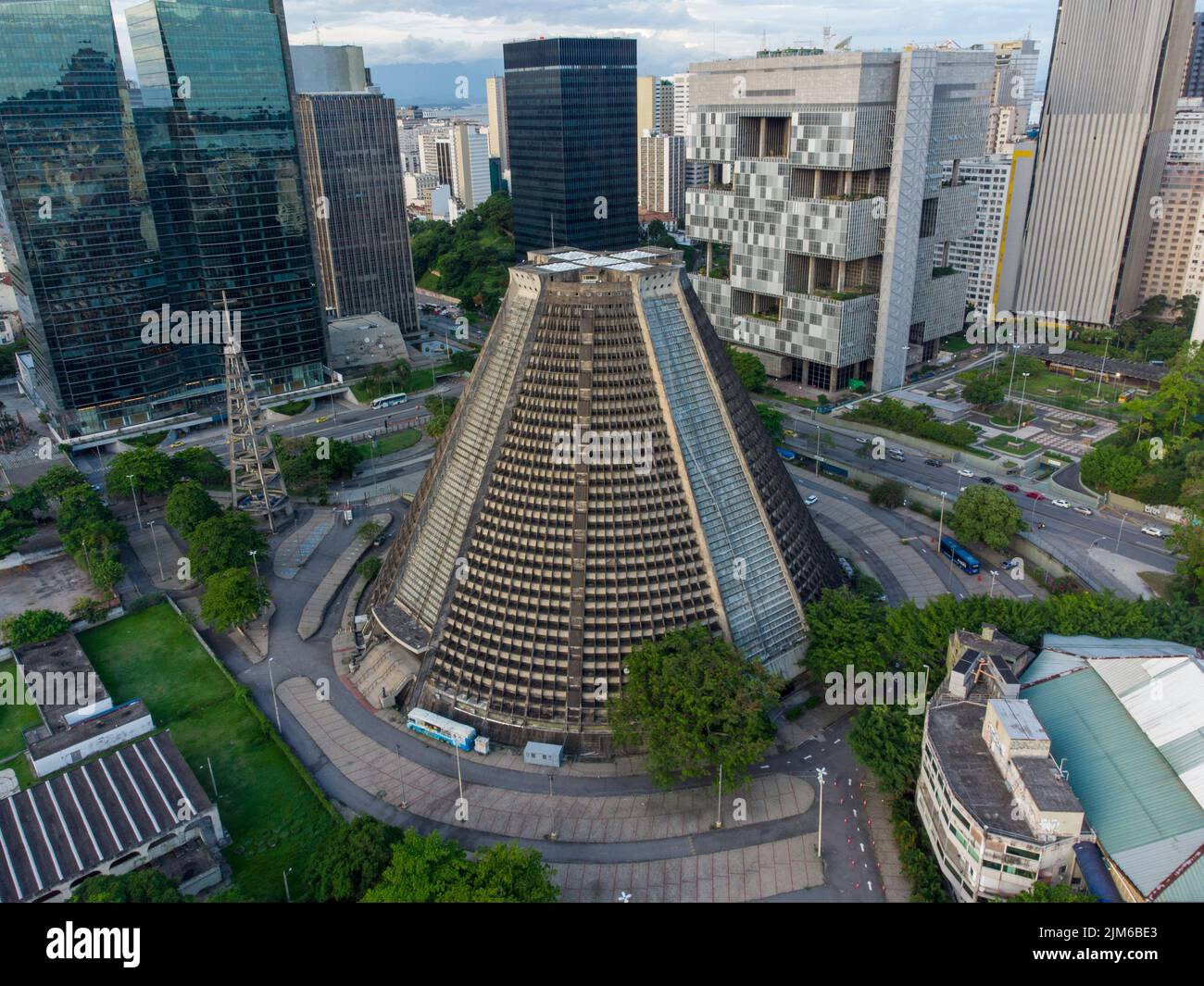 An aerial view of the square with modern buildings Stock Photo - Alamy