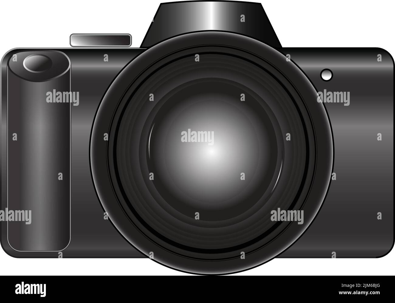 A camera with a metallic texture o a white background Stock Vector ...