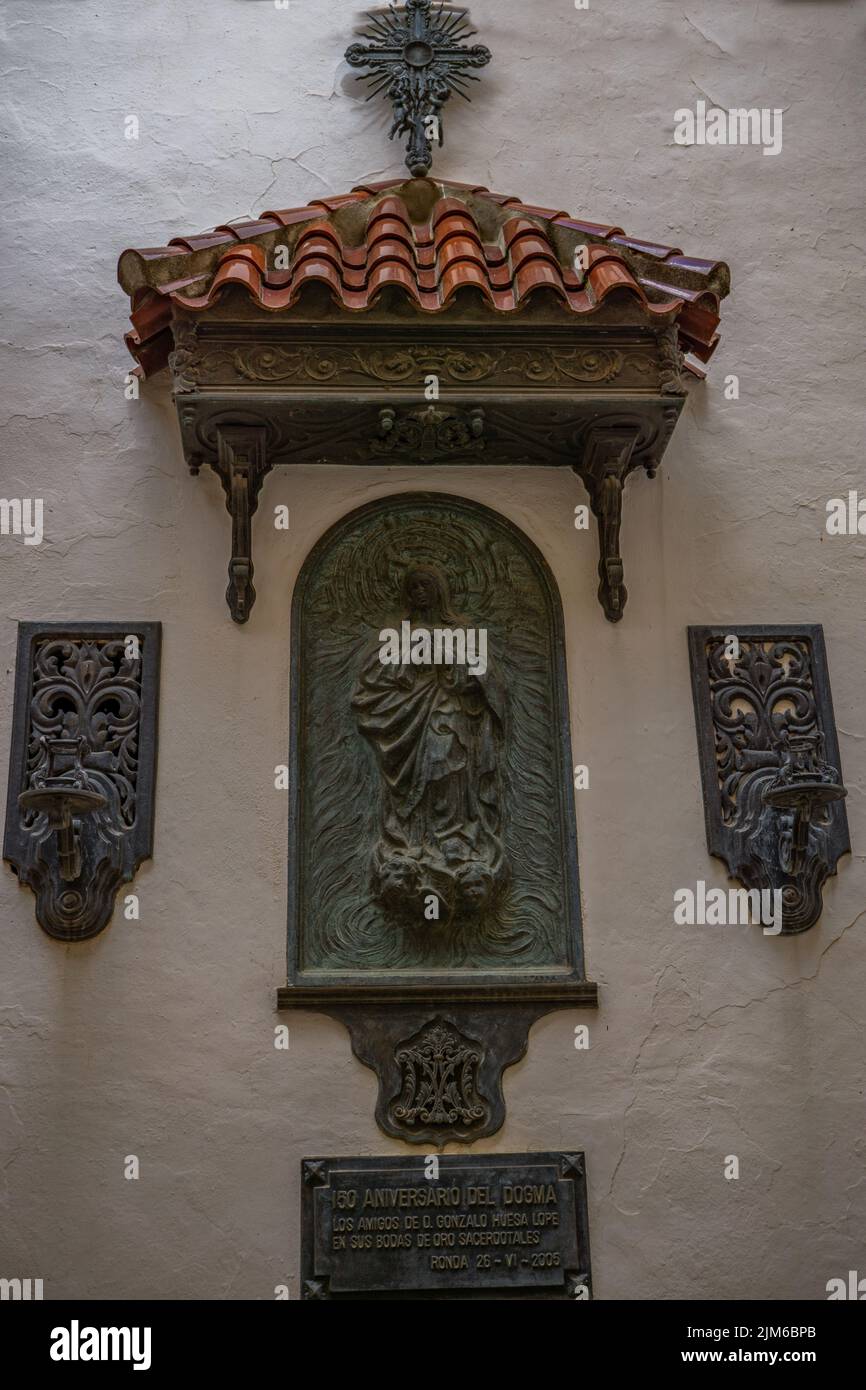 27,04,2022 ronda,malaga,spain small altar in memory of a spanish priest ...