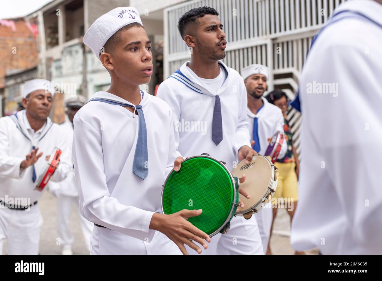 Saubara, Bahia, Brazil - August 03, 2019: Men, women and children ...