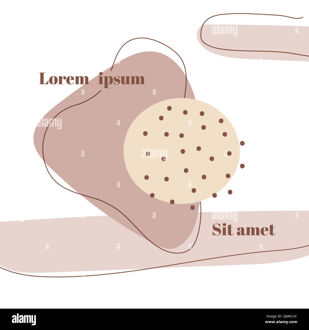 Organic shapes background. Hand drawn brown colors banner. For social ...