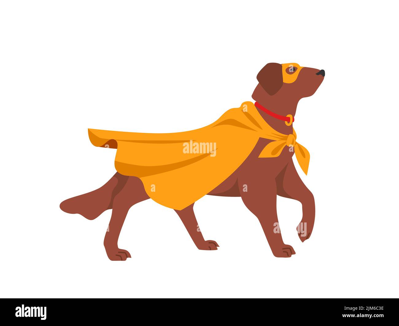 Dog superhero character in yellow cloak and mask vector illustration ...