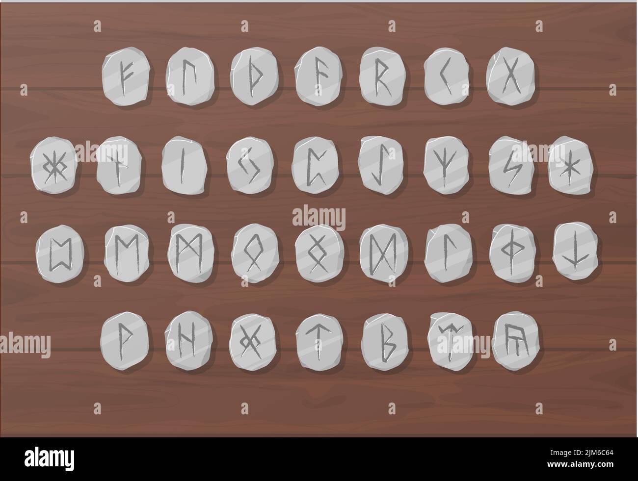Vector stone runes set. Writing ancient Germans and Scandinavians ...