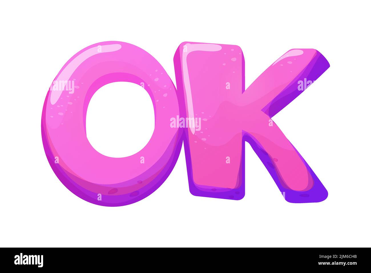 Ok jelly play or start button glossy, shiny in funny cartoon style ...