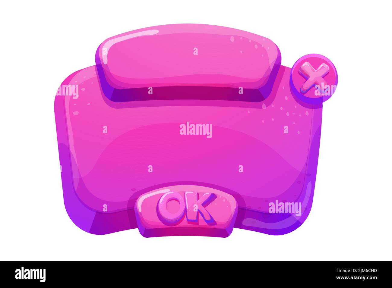 Jelly Fantasy Interface Template Game Menu In Cartoon Style Isolated On White Background Ui