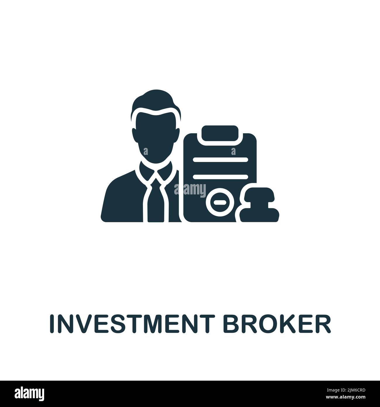 Investment Broker icon. Monochrome simple line Stock Market icon for ...