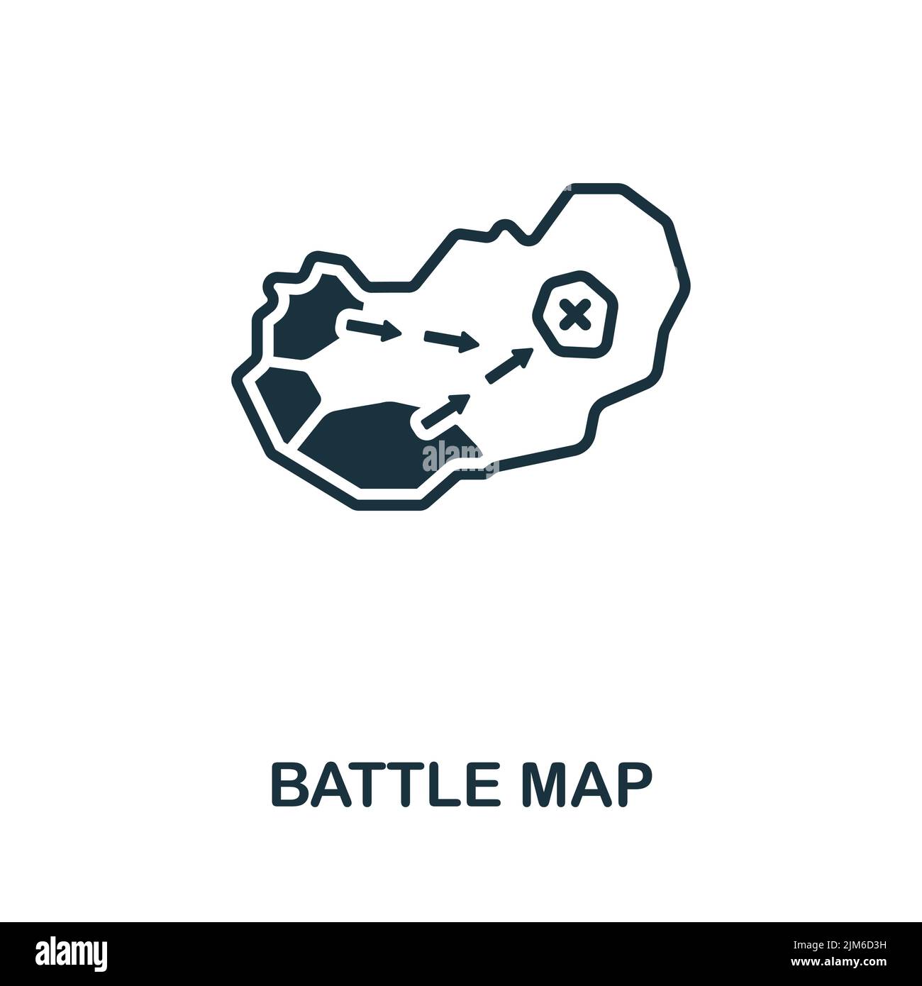 Battle Map icon. Monochrome simple line War icon for templates, web ...