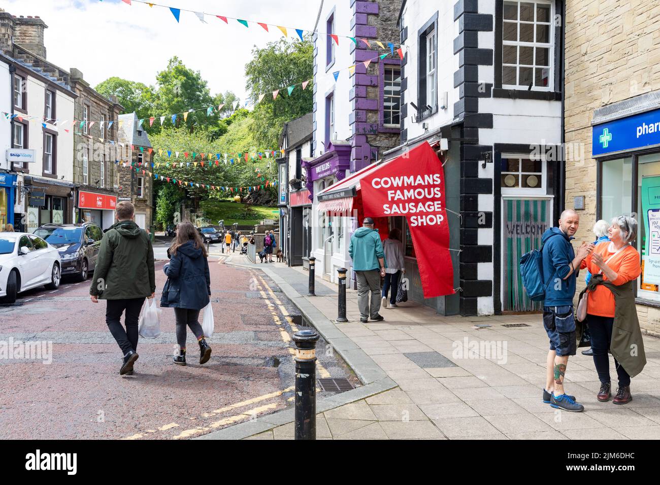 Clitheroe town centre, shops and stores on Castle street, with famous ...