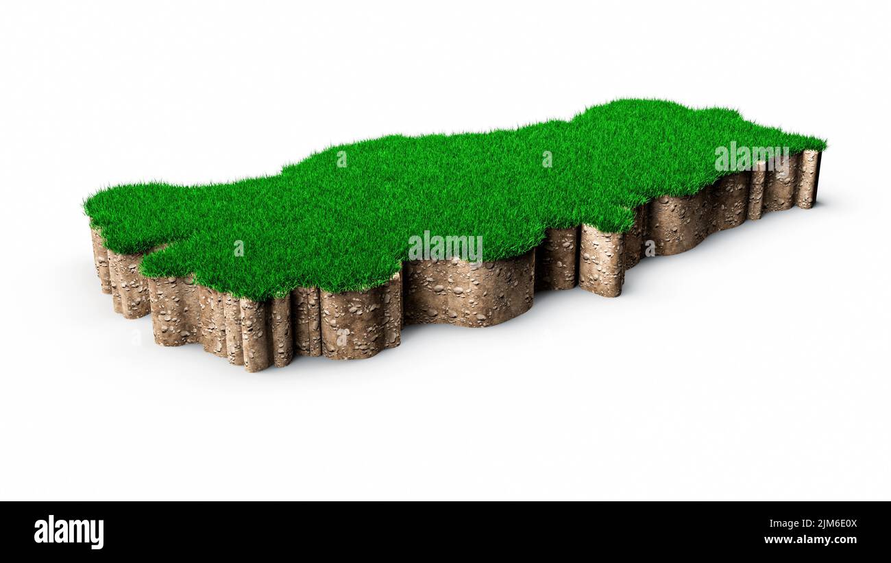 A 3D rendering of the Turkey Map soil land geology isolated on a white ...