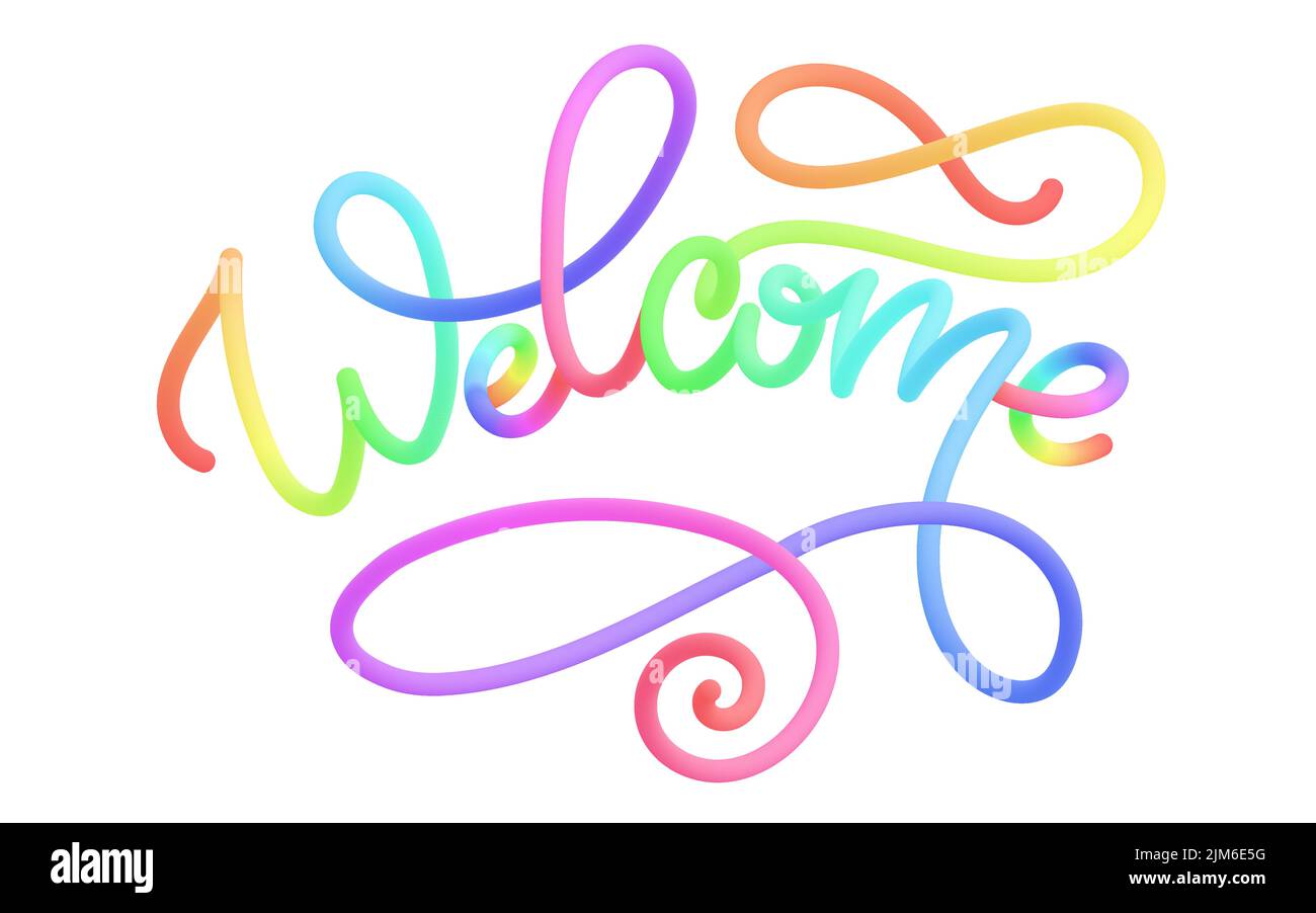 Welcome banner text sign isolated on white vector Stock Vector Image ...