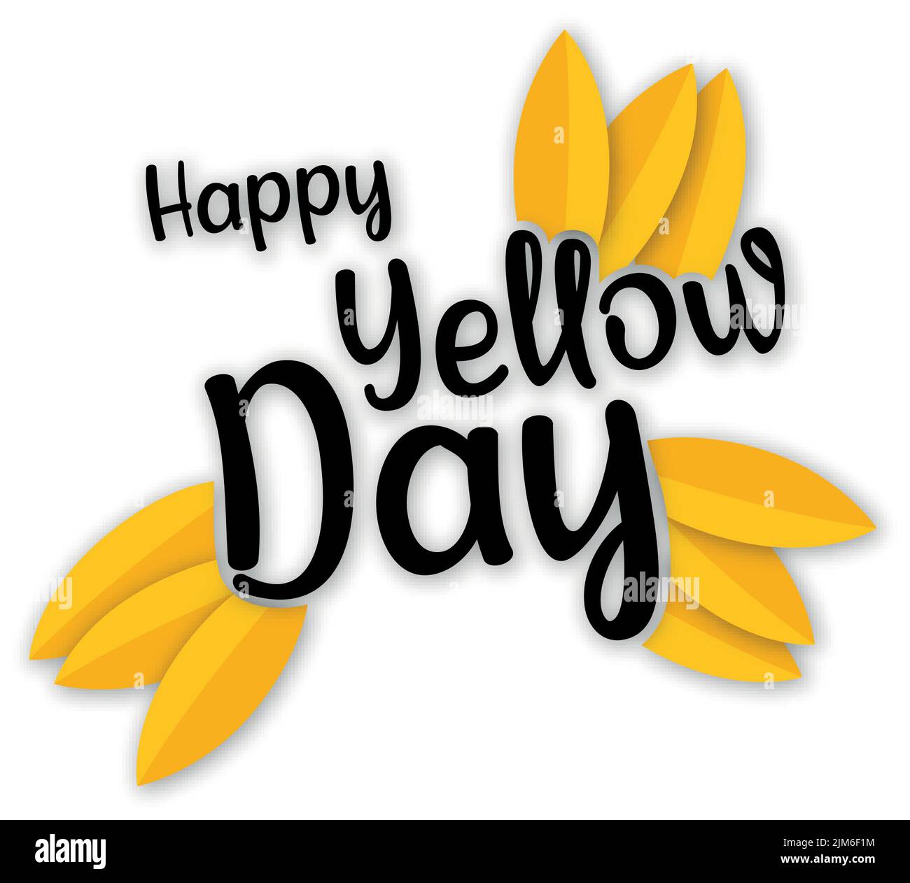 A vector Design of "happy yellow day" in white background with Stock ...