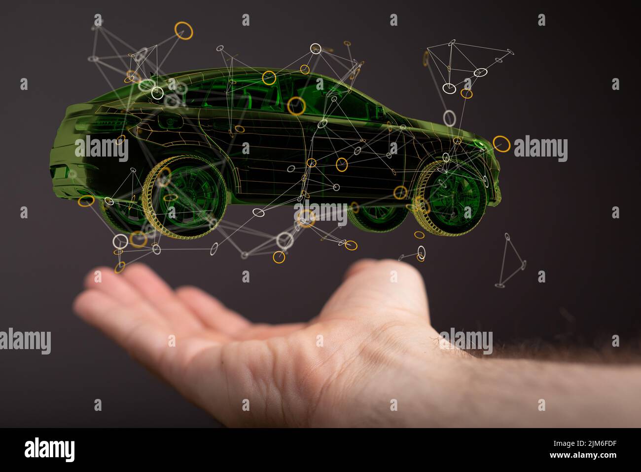 A wireframe rendering of an autonomous electric car Stock Photo - Alamy
