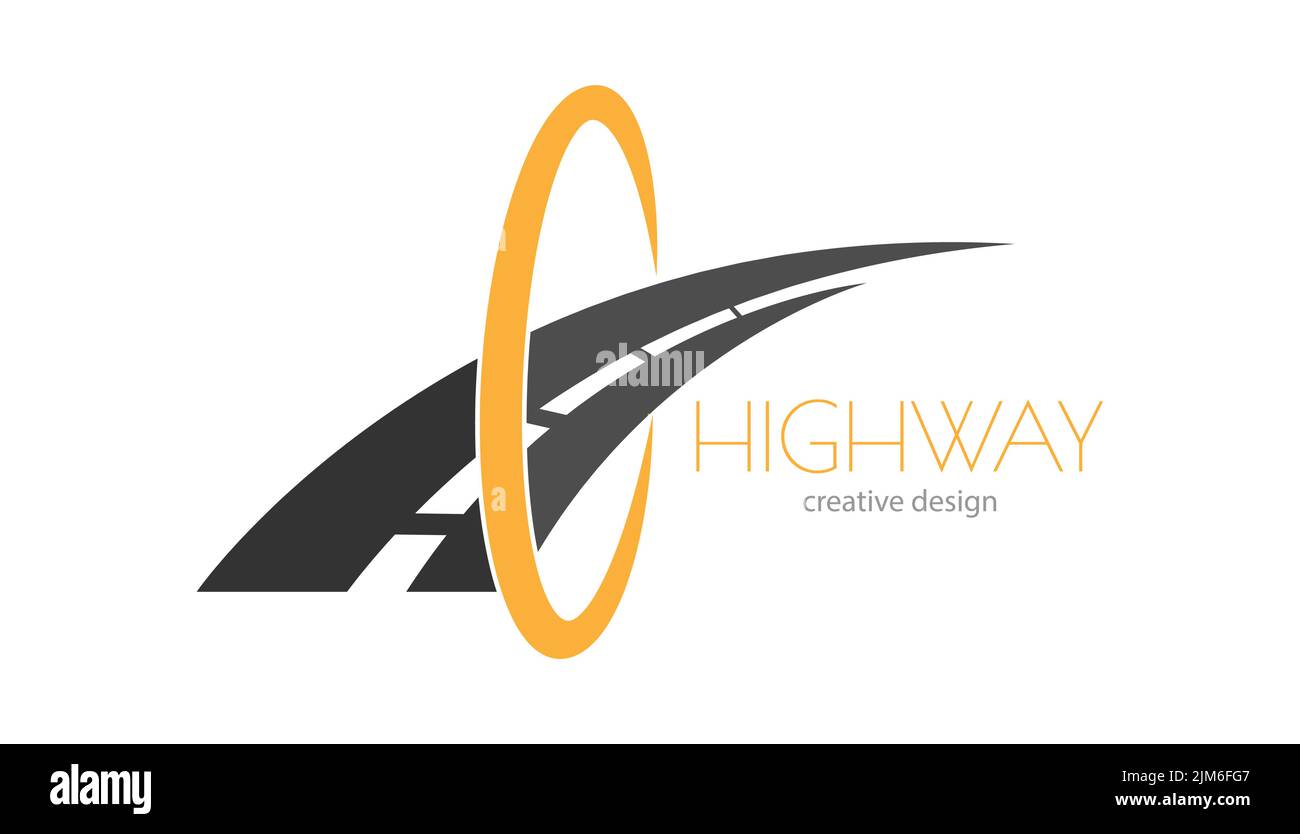 Highway. Template for a logo, label, brand or sticker of a transport ...