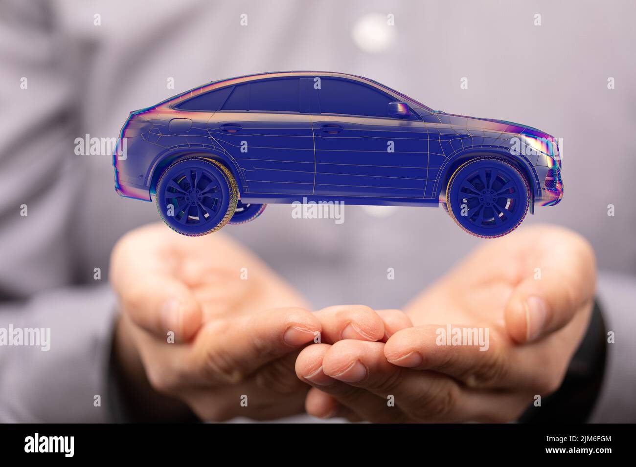 A Wireframe rendering of an autonomous electric car Stock Photo - Alamy