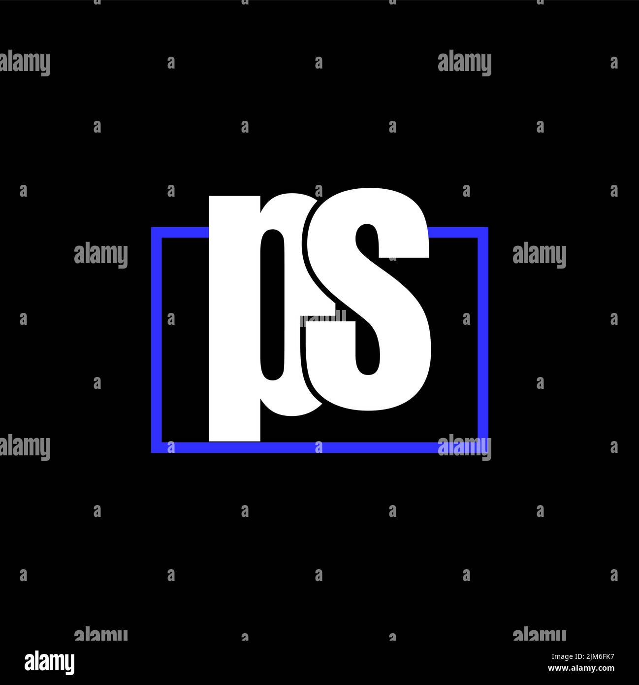 A vector of a logo with "PS" written against the gray background Stock ...