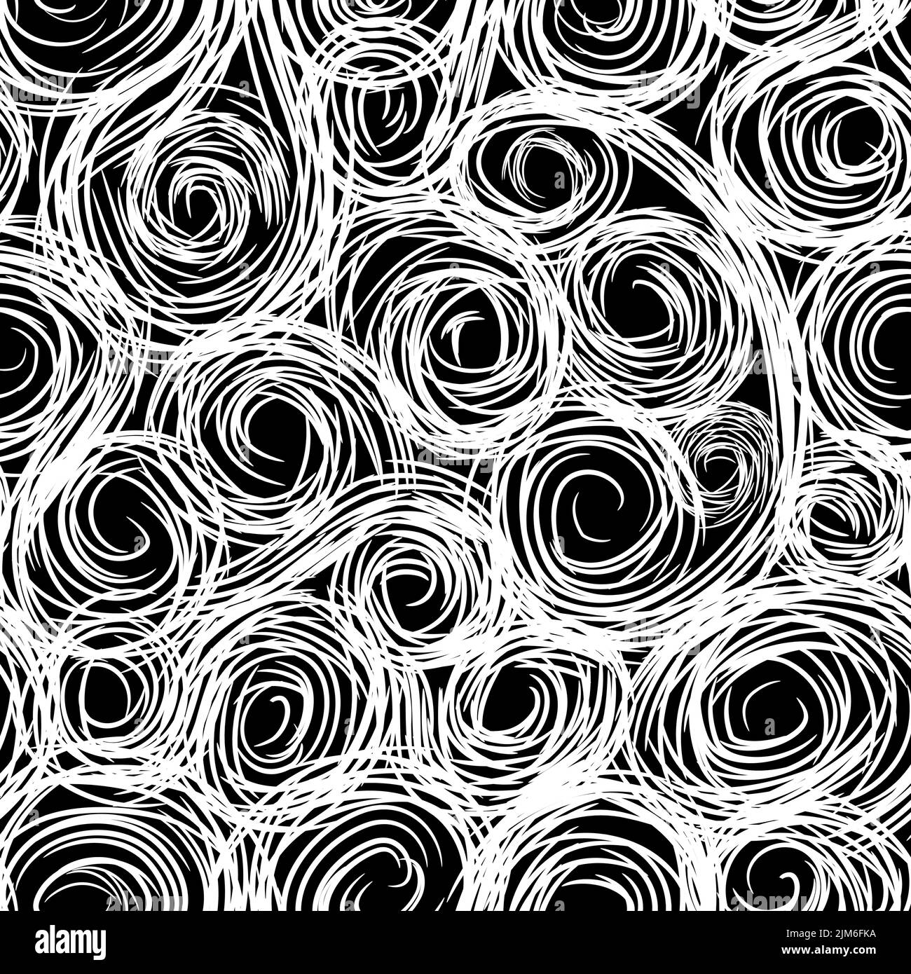 Artistic seamless pattern with drawn swil lines. Abstract organic shape ...
