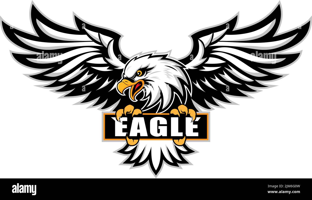 A vector of a logo of an eagle mascot isolated on a white background ...
