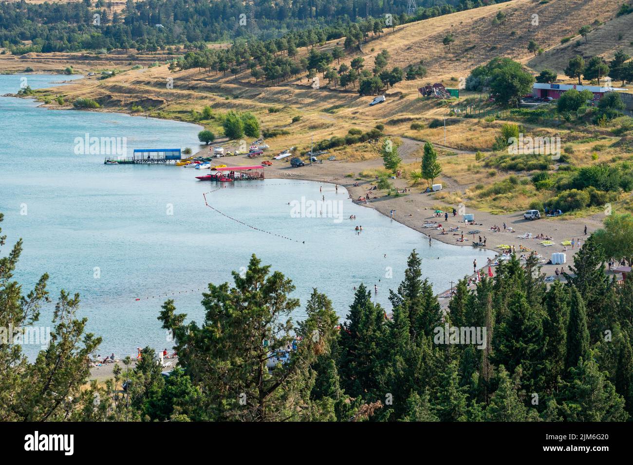 Tbilisi, Georgia - 27 Jule, 2022: Tbilisi reservoir or The Tbilisi sea ...