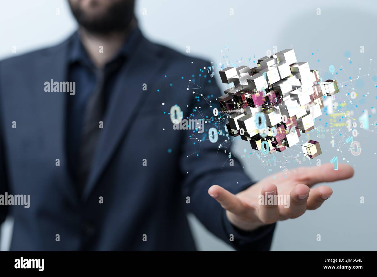 A 3d rendering of data internet infrastructure as a concept with a ...