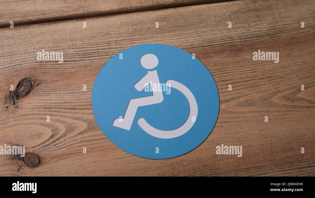 Blue wheelchair disabled person icon hi-res stock photography and ...